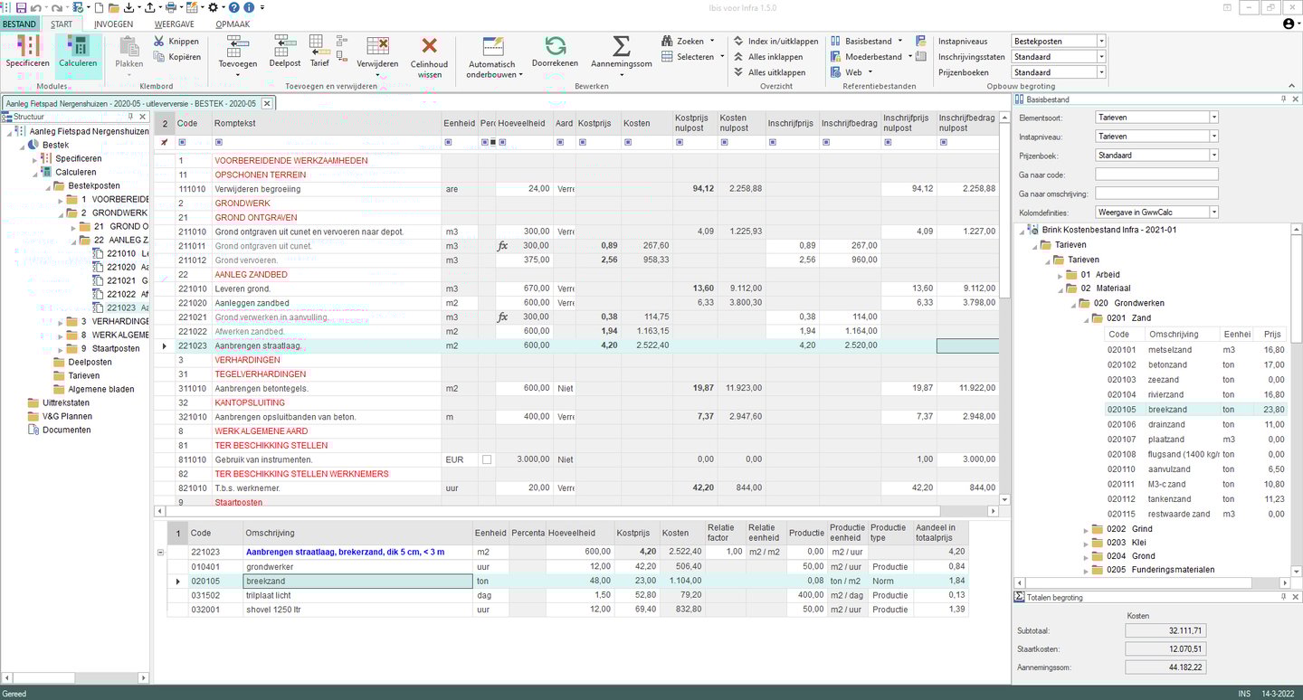 Calculeren & Kostenraming voor Infra | Ibis