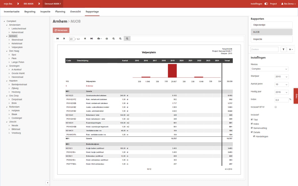 IBIS-MAIN vereenvoudigt Meerjarenonderhoudsplan (MJOP)